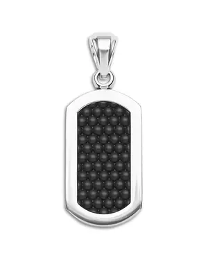 Lagos Sterling Silver Anthem Black Ceramic Tag Amulet Pendant - Black/silver