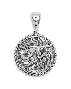 Lagos Sterling Anthem Lion Amulet Pendant - Silver