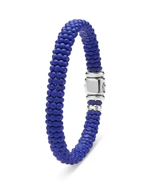 Lagos Sterling Silver Caviar Ceramic Beaded Bracelet - Blue