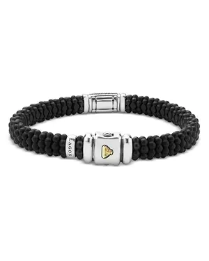 Lagos Two-tone Ceramic And Diamond Bracelet, 9mm
