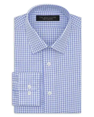 Bloomingdale'S Regular Fit Stretch Dress Shirt Exclusive - Blue