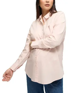 INGRID & ISABEL Button-down Maternity Shirt - Pink
