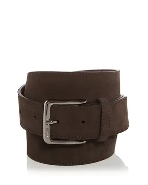 BOSS Ronnie Suede Belt - Dark Brown
