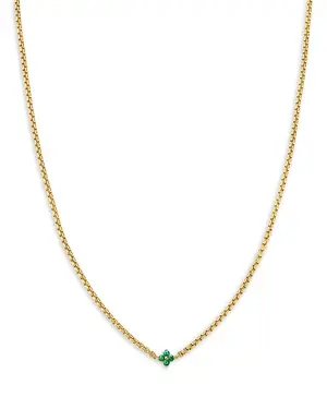 Zoe Chicco 14k Yellow Emerald Flower Chain Necklace - Gold