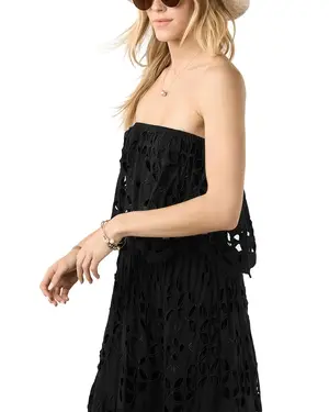 Tiare Hawaii Bora Bora Eyelet Embroidered Strapless Top
