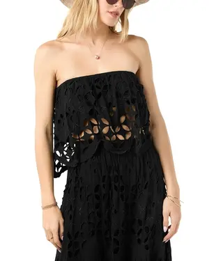Tiare Hawaii Bora Bora Eyelet Embroidered Strapless Top