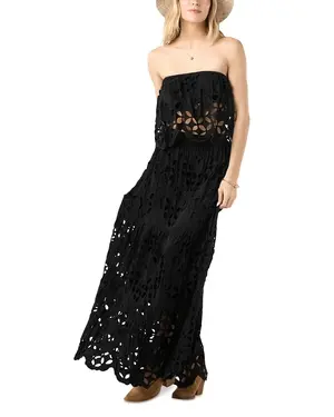 Tiare Hawaii Bora Bora Eyelet Embroidered Strapless Top
