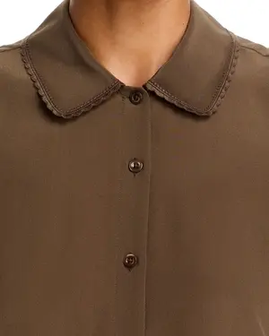 FRAME Silk Puff Sleeve Blouse