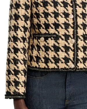 Elie Tahari Juno Tweed Jacket - Houndstooth