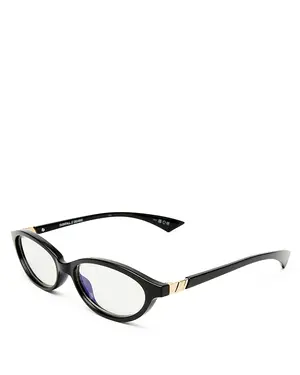 Le Specs Duskfall Oval Blue Light Glasses - Black
