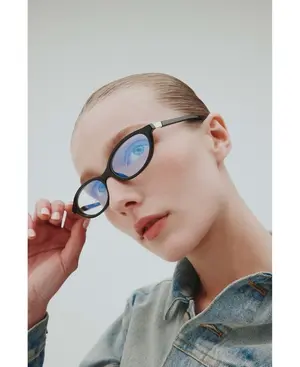 Le Specs Duskfall Oval Blue Light Glasses - Black