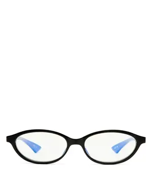 Le Specs Duskfall Oval Blue Light Glasses - Black