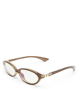 Le Specs Duskfall Oval Blue Light Glasses By - Dark Cocoa