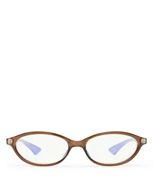 Le Specs Duskfall Oval Blue Light Glasses By - Dark Cocoa