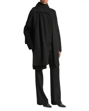 Vince Draped Car Coat - Black