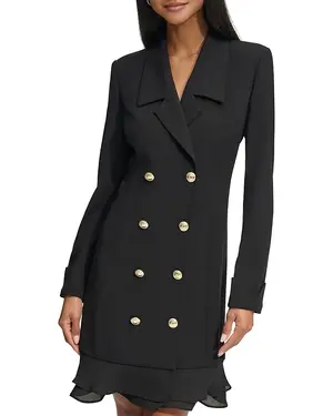 Karl Lagerfeld Paris Double-breasted Jacket Dress - Black