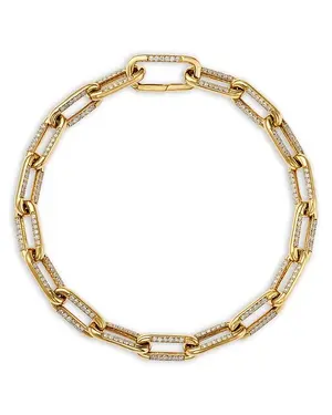 Bloomingdale'S Diamond Open Link Bracelet In 14k - Yellow Gold