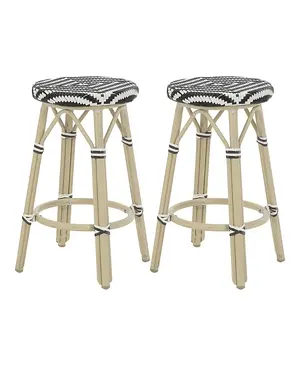 FURNITURE OF AMERICA Kindry 26-inch Aluminum Outdoor Barstools, Set Of 2 - Dark Brown