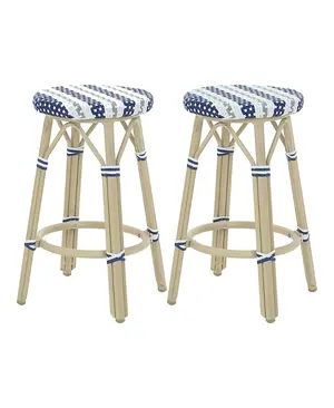 FURNITURE OF AMERICA Kindry 26-inch Aluminum Outdoor Barstools, Set Of 2 - Navy