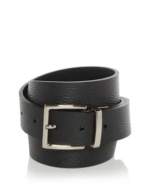 Vince Reversible Leather Belt - Black