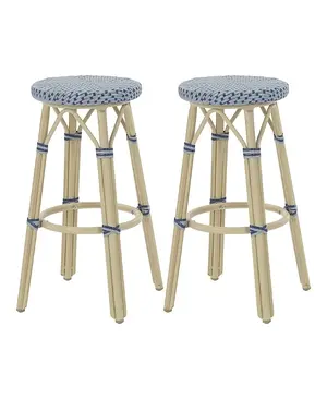 FURNITURE OF AMERICA Kindry 30 Aluminum Outdoor Barstools, Set Of 2 - Gray