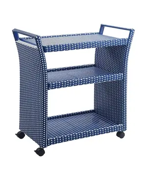 FURNITURE OF AMERICA Phelps Aluminum 3-open Shelf Patio Serving Cart - Navy