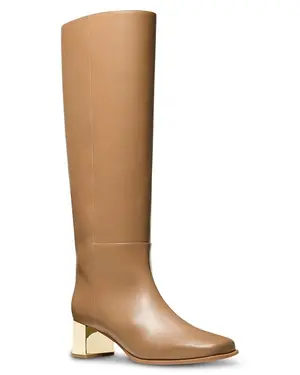 Michael Kors Michael Matilda Leather Tall Boots - Husk