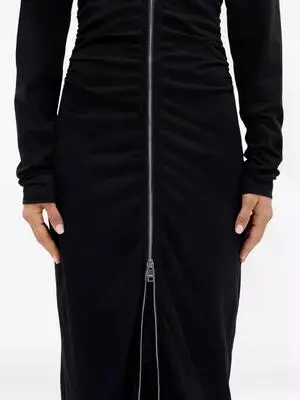MSGM Zip-front Gathered Maxi Dress