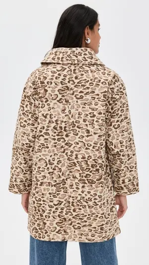 THE TINY BIG SISTER Animal Print Twill Jacket