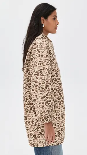 THE TINY BIG SISTER Animal Print Twill Jacket