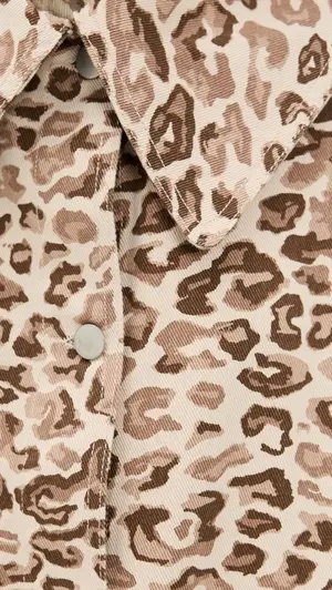 THE TINY BIG SISTER Animal Print Twill Jacket