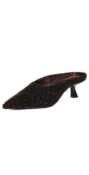 SIMONMILLER Tinsel Pointed Gala Mules - Chocolate
