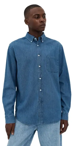 PORTUGUESE FLANNEL Denim Button Down Shirt