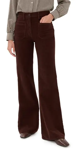 NILI LOTAN Florence Velveteen Pants - Cabernet