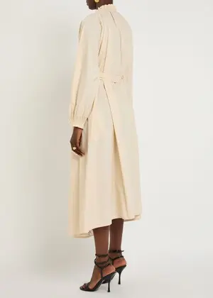 La DoubleJ Embroidered Cerere Cotton-poplin Midi Shirt Dress - Multicoloured