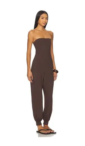 Susana Monaco Strapless Cuffed Ankle Jumpsuit - Java