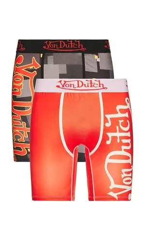 VON DUTCH Fire 2 Pack Boxer Brief In Orange