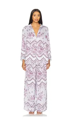 Free People X Intimately Dreamy Days Pajama Set In In Baby Blue - Ice Combo