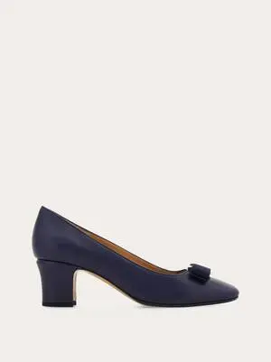 FERRAGAMO Vara Bow Block Heel Pumps Blue