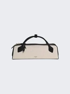 Alaïa Le Teckel Clutch In Canvas And Nubuck Black