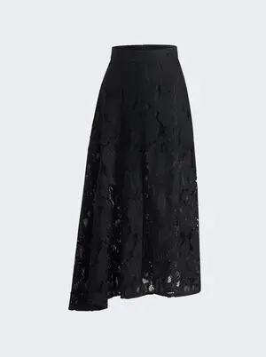 PATOU Lace Midi Skirt - Black