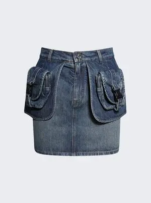 Coperni Pocket Basque Denim Mini Skirt Vintage