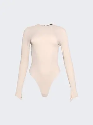 MUGLER Shoulder Logo Bodysuit - Grey