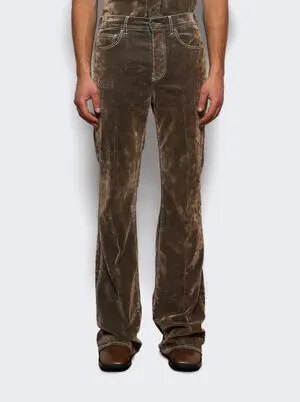 Amiri Velvet Flare Jean - Brown