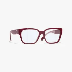 Chanel Square Frame Eyeglasses - Red