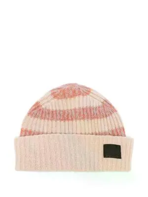 Paul Smith Striped Ribbed Beanie - Neutrals