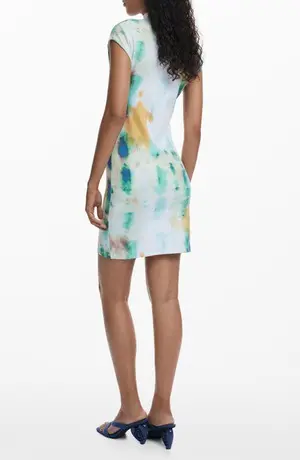 Desigual Mock Neck Cap Sleeve Dress