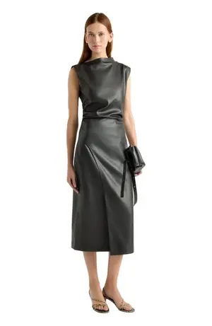 Modern Citizen Channing Vegan Leather Wrap Dress