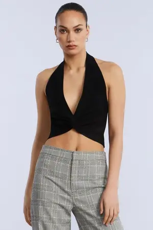 Bcbgmaxazria Textured Halter Knit Top