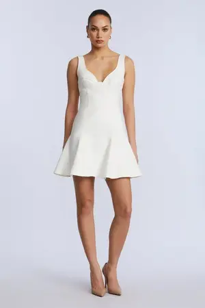 Bcbgmaxazria Solid Godet Dress